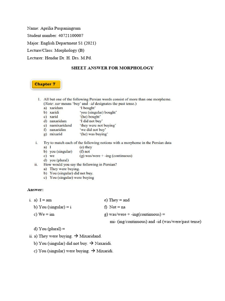 Morphology 11 | PDF | Word | Morphology (Linguistics)