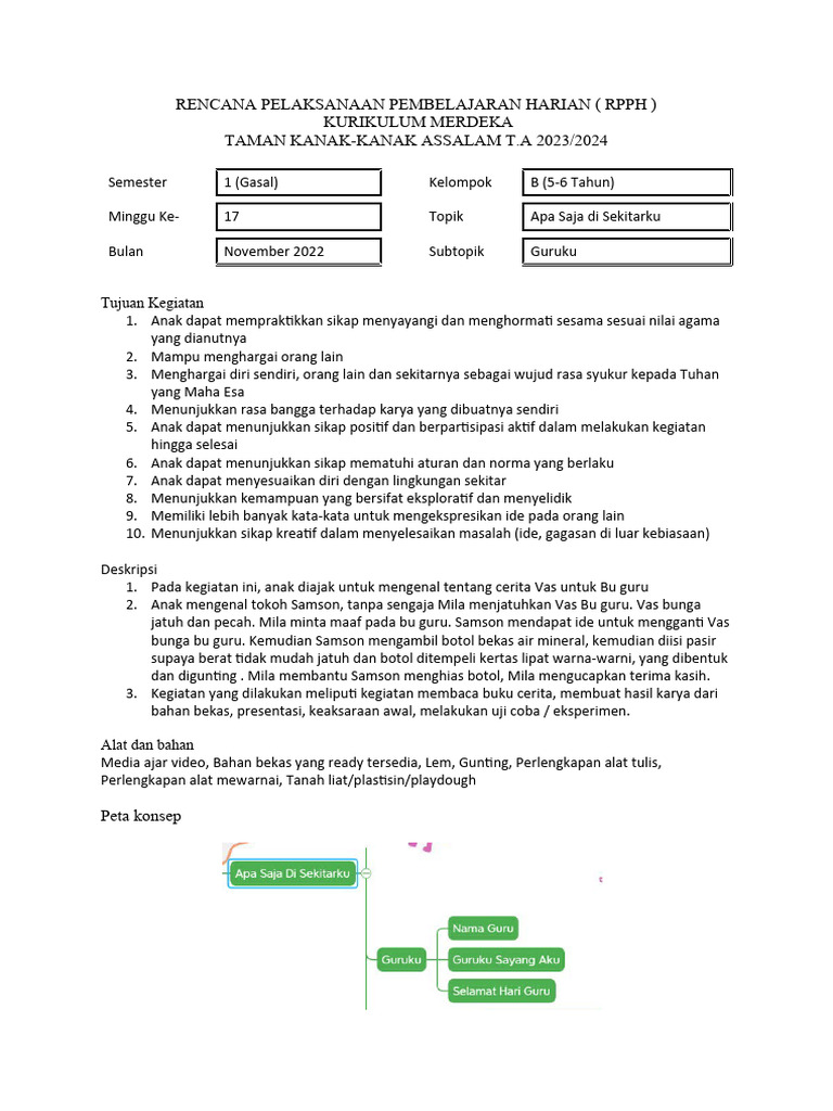 RPPH Mggu 17 Assalam | PDF | Karier & Perkembangan | Pengembangan Diri