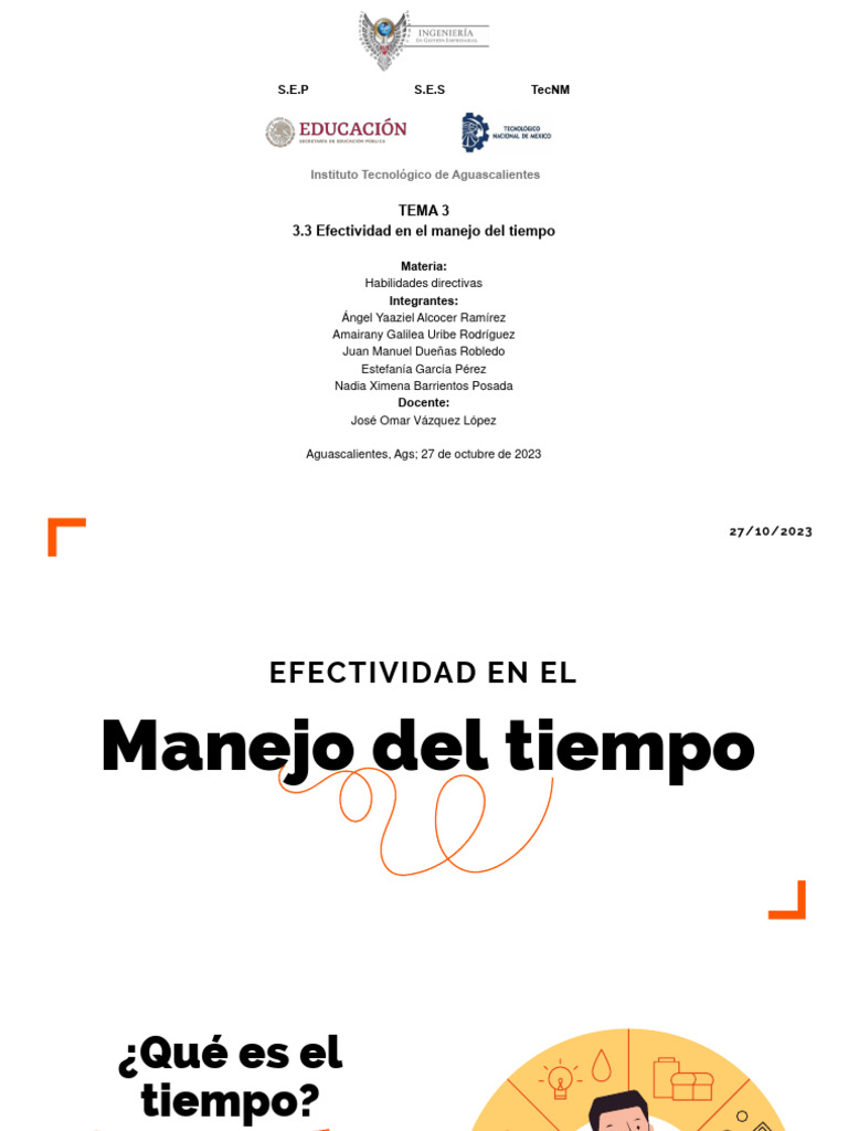 Actividad 3 Tema 3 Efectividad en El Manejo Del Tiempo | PDF ...