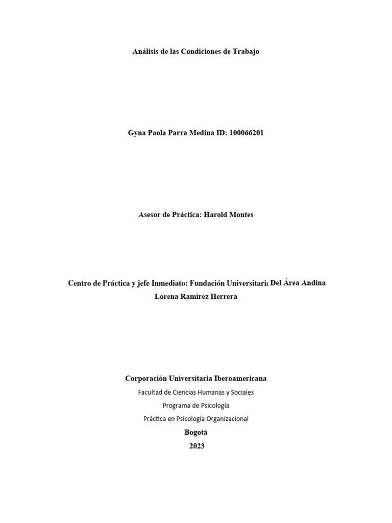 Análisis de Condiciones Laborales Inclusivas | PDF | Psicología ...