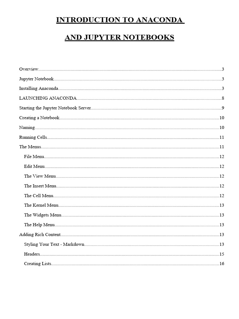 Introduction To Anaconda and Jupyter Notebooks | PDF | Information ...