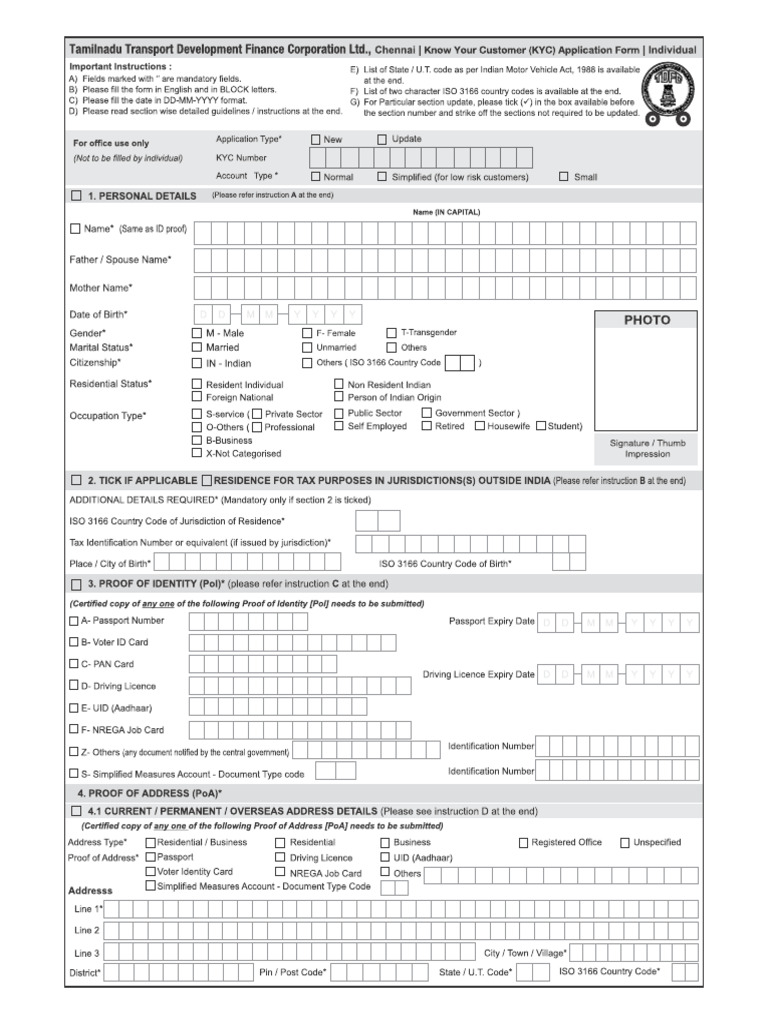 Kyc Form TDFC | PDF