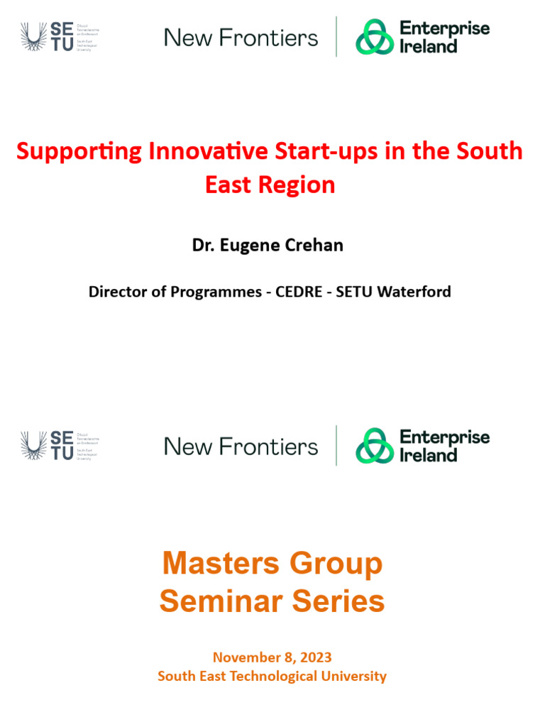 Eugene Crehan Slides 2023 | PDF | Marketing | Entrepreneurship