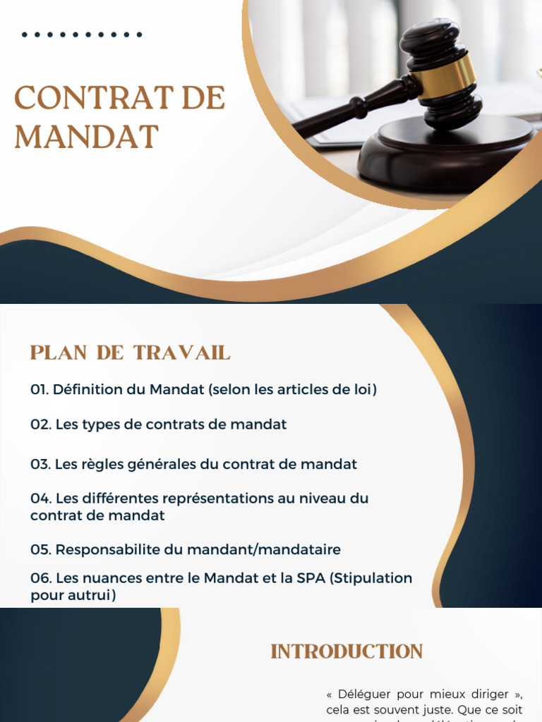 Définition et Types de Contrat de Mandat | PDF | Loi | Justice