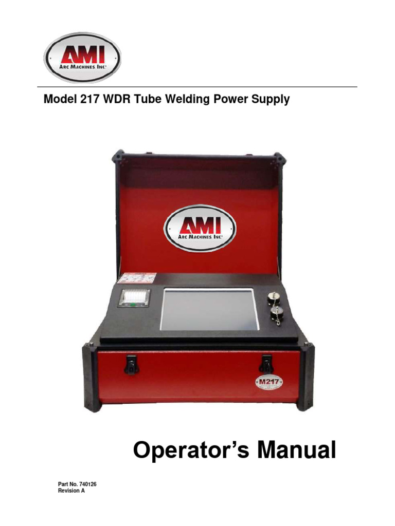 M217 WDR Operator Manual RevA - 0 | PDF | Welding | Construction