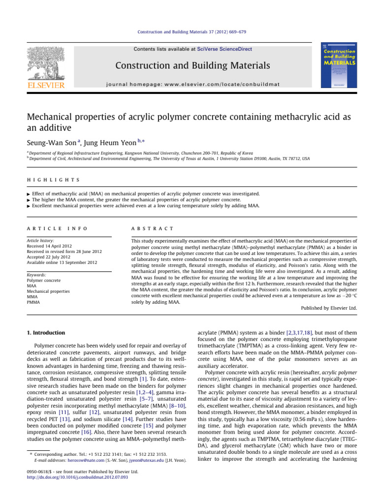 Acrylic Concrete | PDF | Poly(Methyl Methacrylate) | Polymers