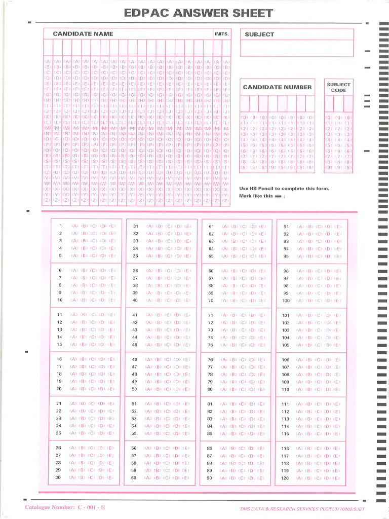 Sample Answer Sheet | PDF