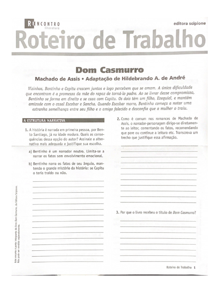 Roteiro de Trabalho | PDF