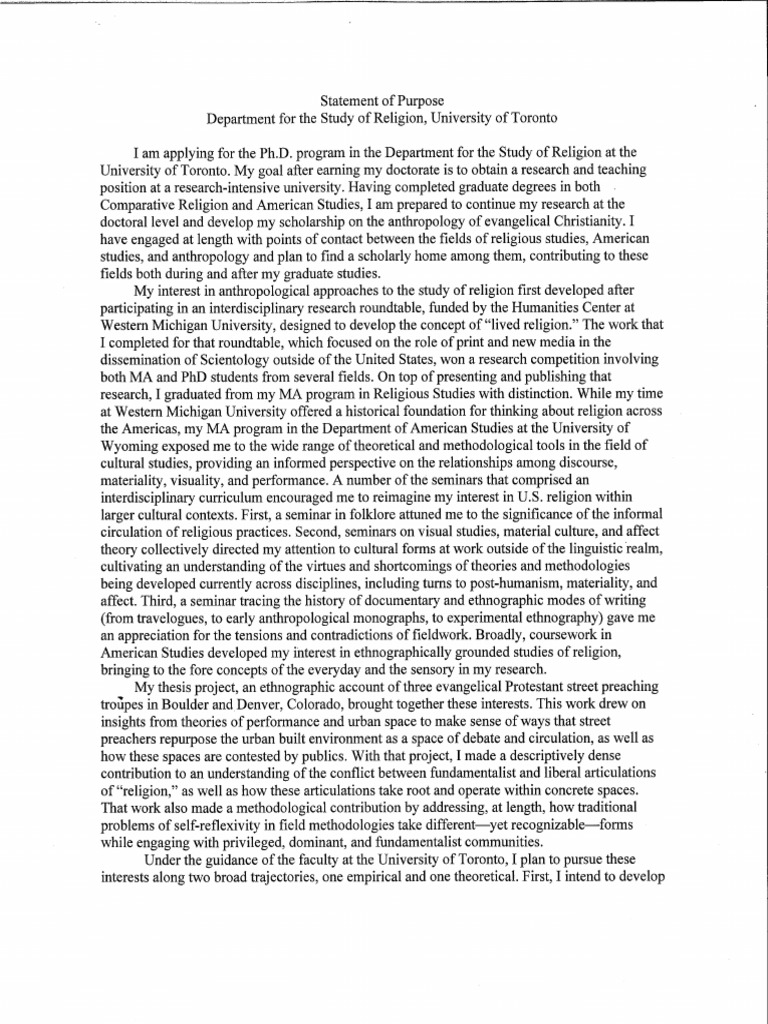 Sample PHD Statement 2 | PDF