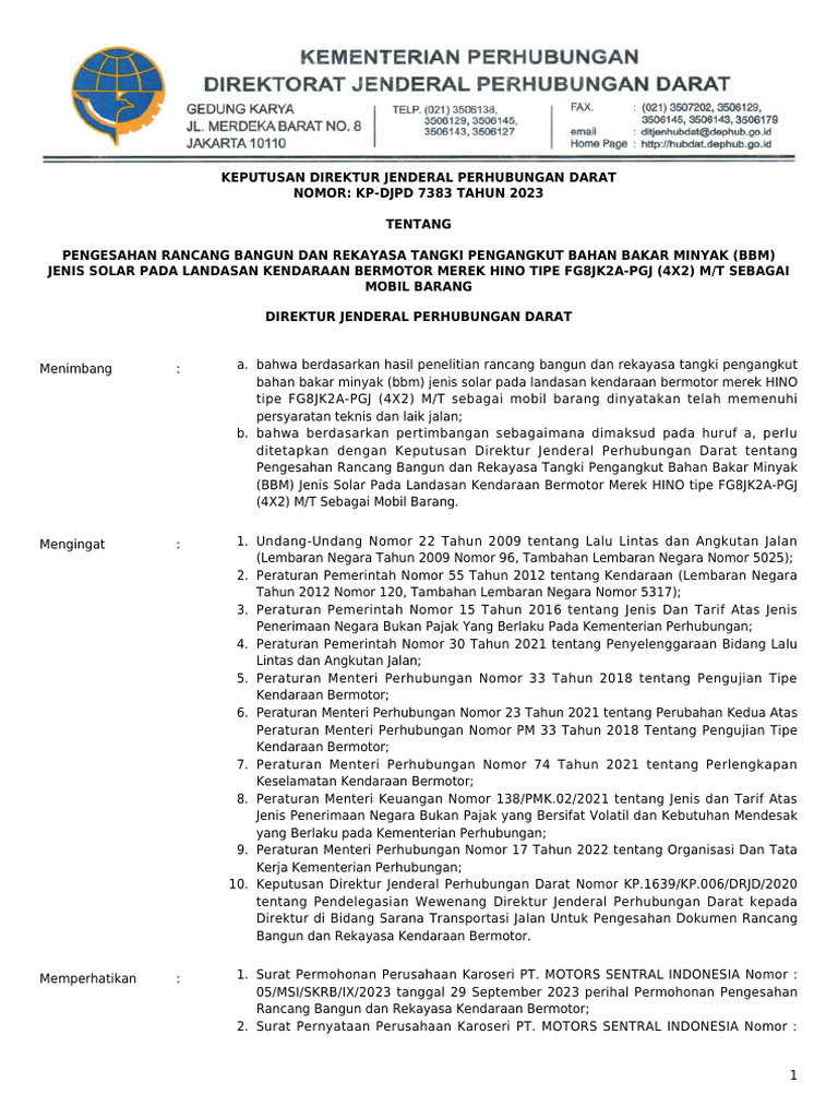 SKRB Hino FG 260 JK - TK 8kl | PDF