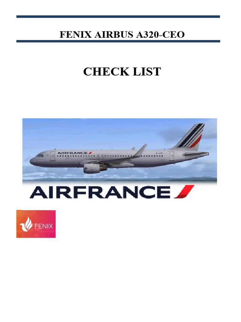 Fenix A320-CEO Checklist Guide | PDF | Cockpit | Runway
