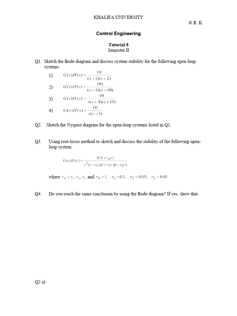 8 Tutorial | PDF | Mathematics | Systems Science
