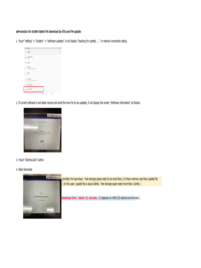 SDA-835TAB - FW Update Procedure | PDF
