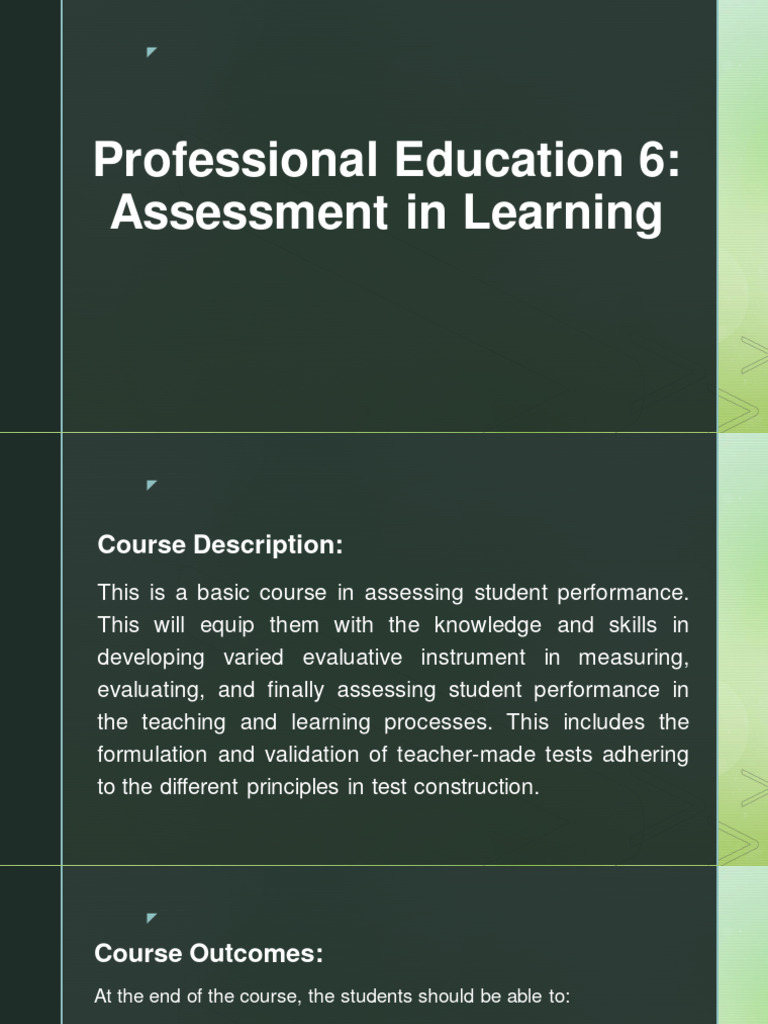 L1 Basic Concepts in Assessment | PDF | Educational Assessment | Learning
