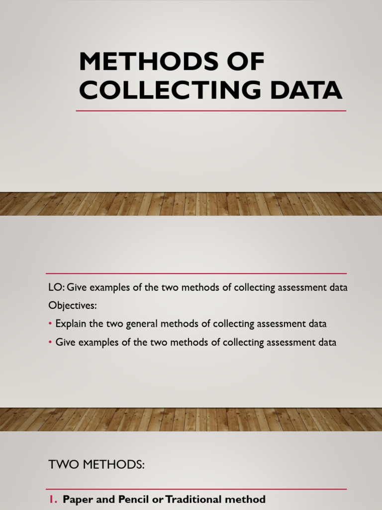 Lesson 5 Methods Of Collecting Data Pdf Educational Assessment Learning