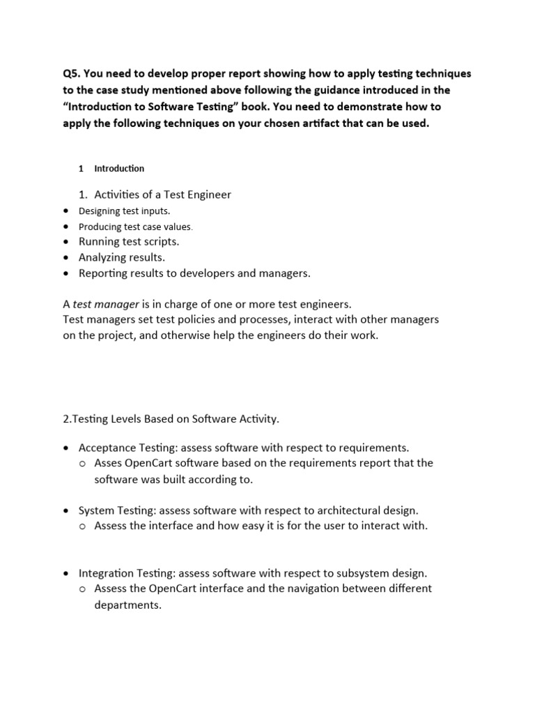 Sw Testing And Qa Take Home Exam Answers Pdf Software Testing Programming 6742