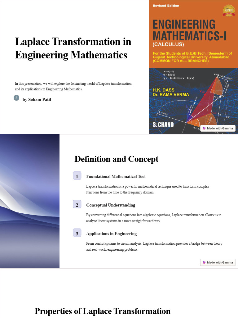 Laplace Transformation in Engineering Mathematics | PDF | Laplace Transform | Function (Mathematics)