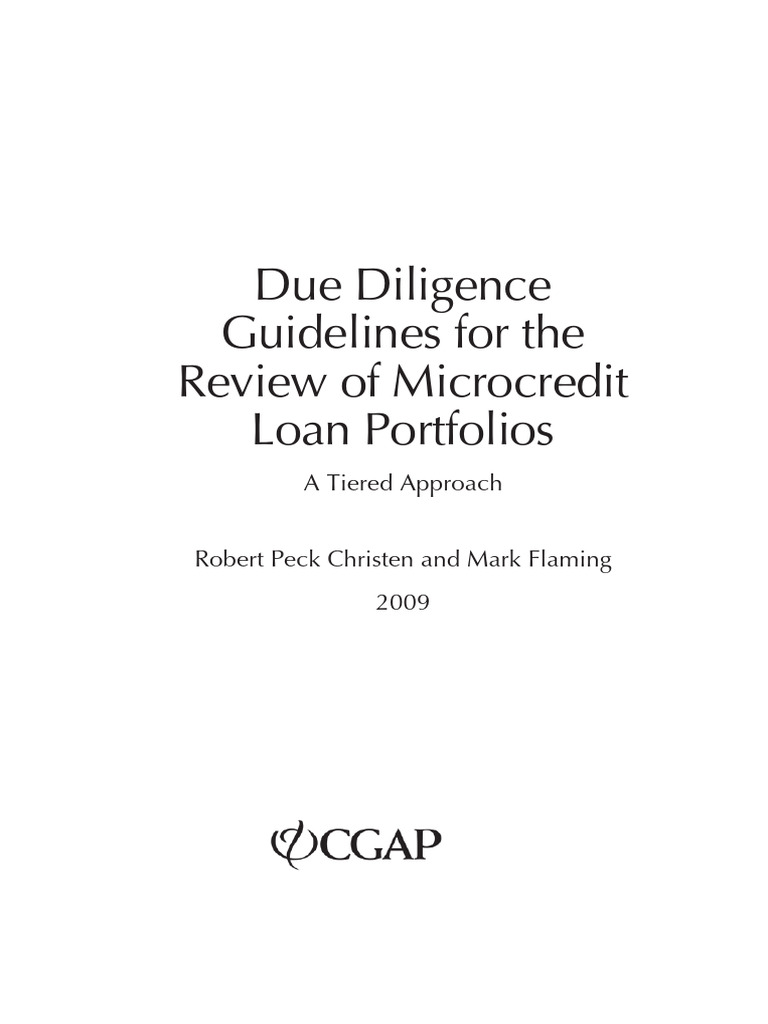 CGAP Technical Guide Due Diligence Guidelines For The Review of ...