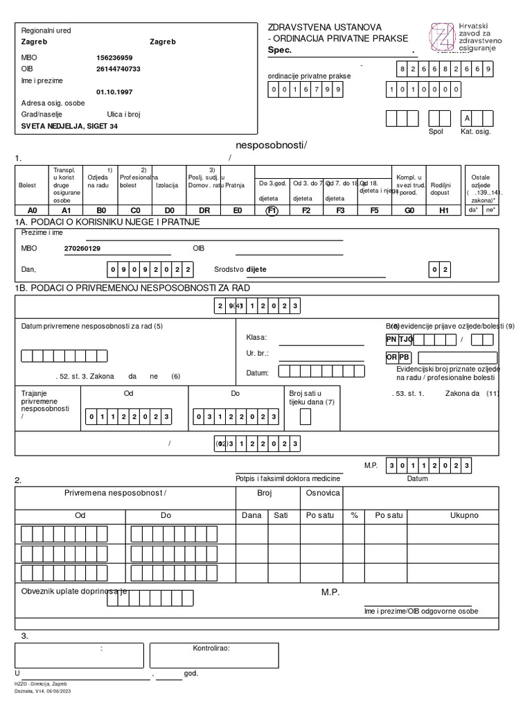 Doznaka HUDIĆ ŽELJKA 01122023 031220237308 | PDF