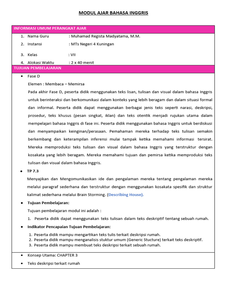 RPP Buat Supervisi Besok | PDF | Karier & Perkembangan