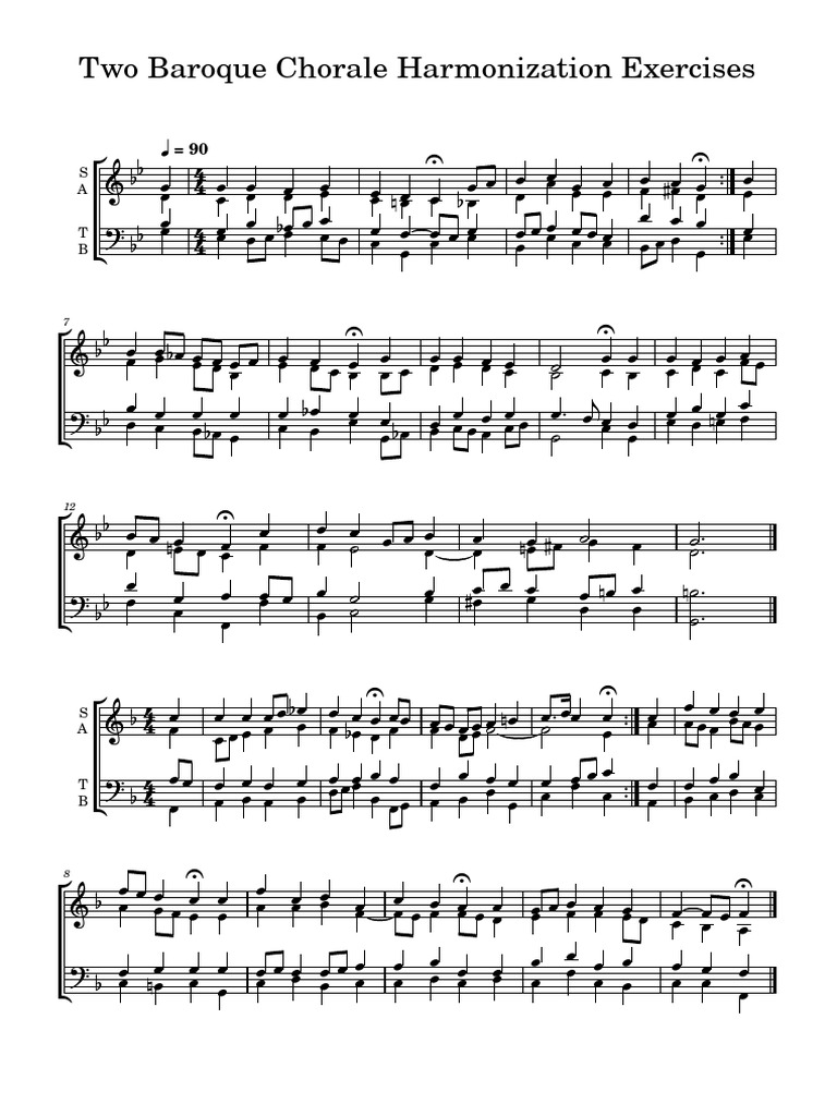 Baroque Chorale Harmonization Exercises | PDF