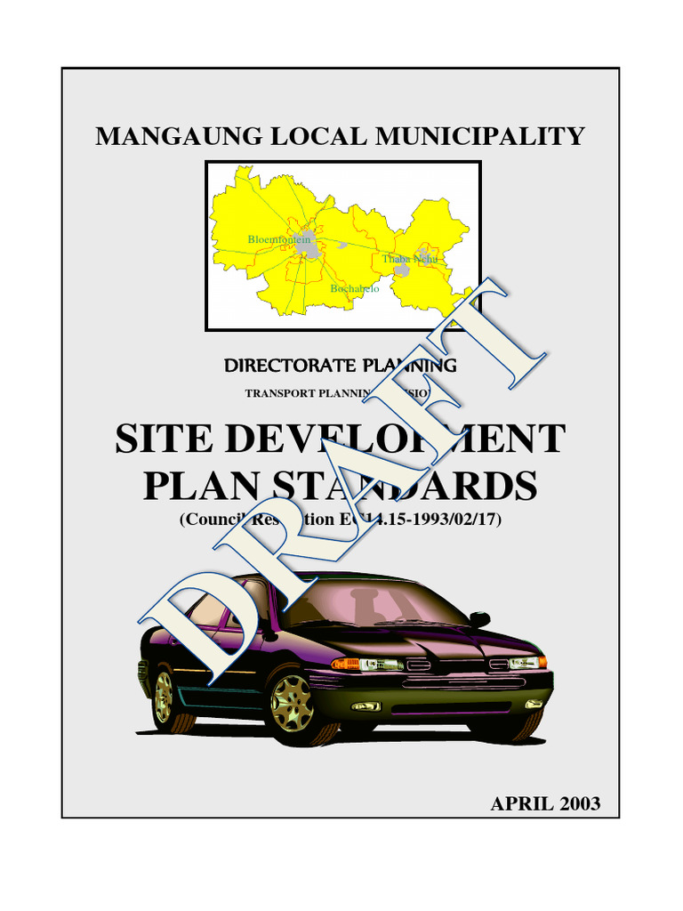 Site Development Plan Standards - Draft | PDF | Transport