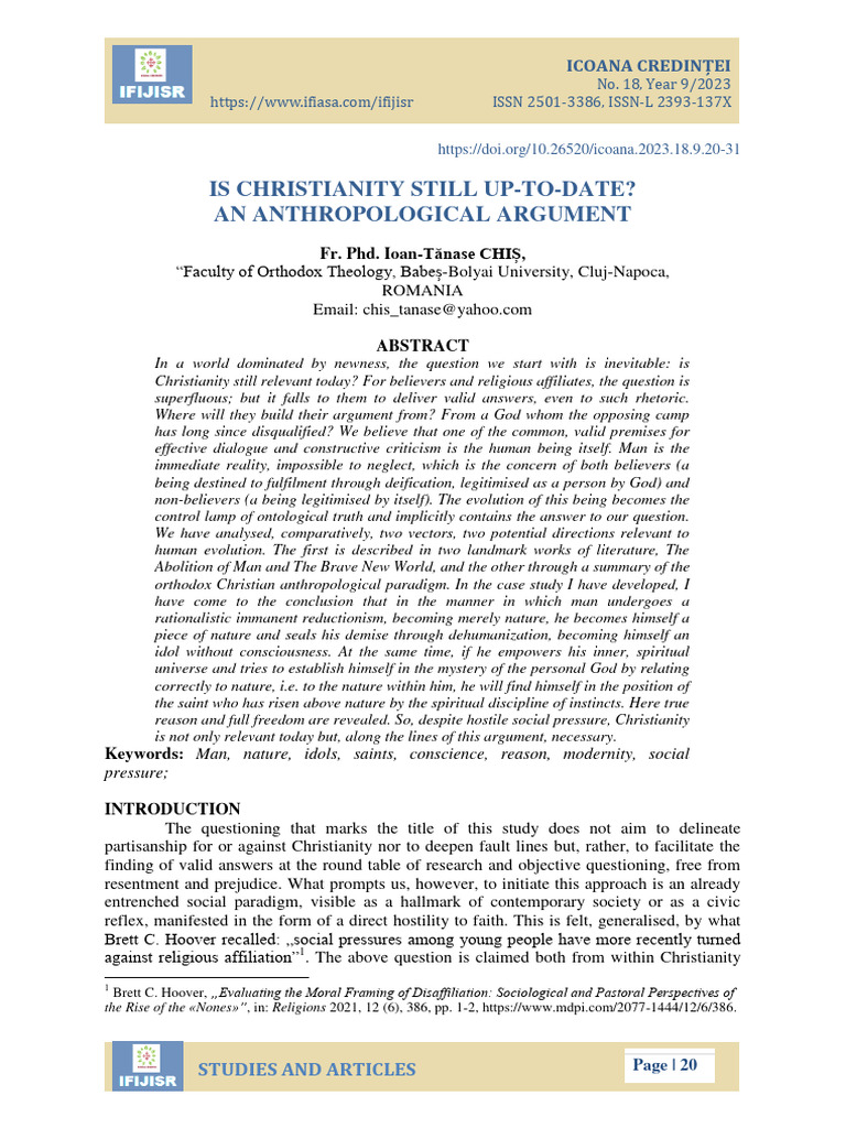 No.18 9 3 2023 Icon Faith Chis | PDF | Argument | International Standard Serial Number