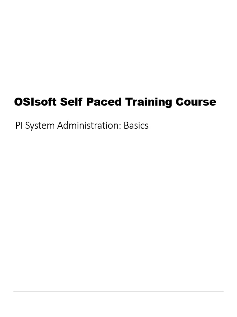 PI System Administration Basics | PDF | Public Key Certificate | Microsoft Sql Server