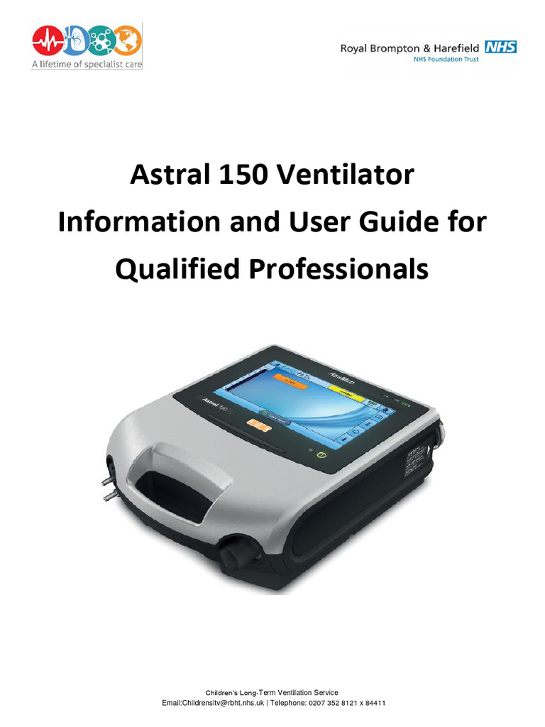 Astral 150 Ventilator Info and User Guide For Professionals v6 | PDF ...