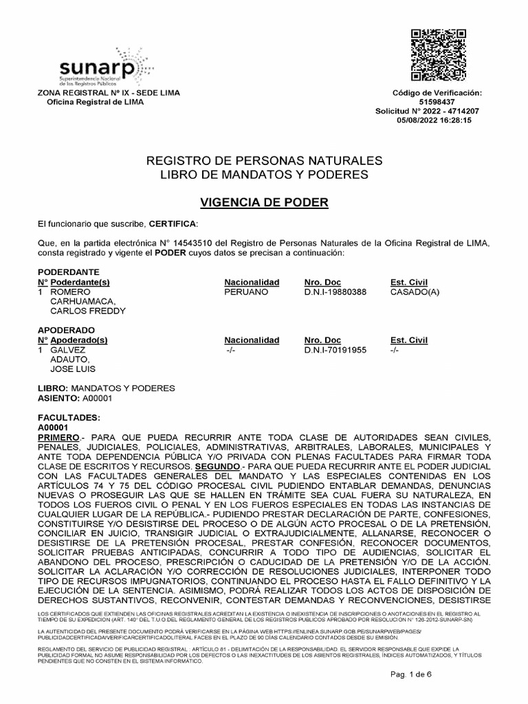 Vigencia de Poder | PDF