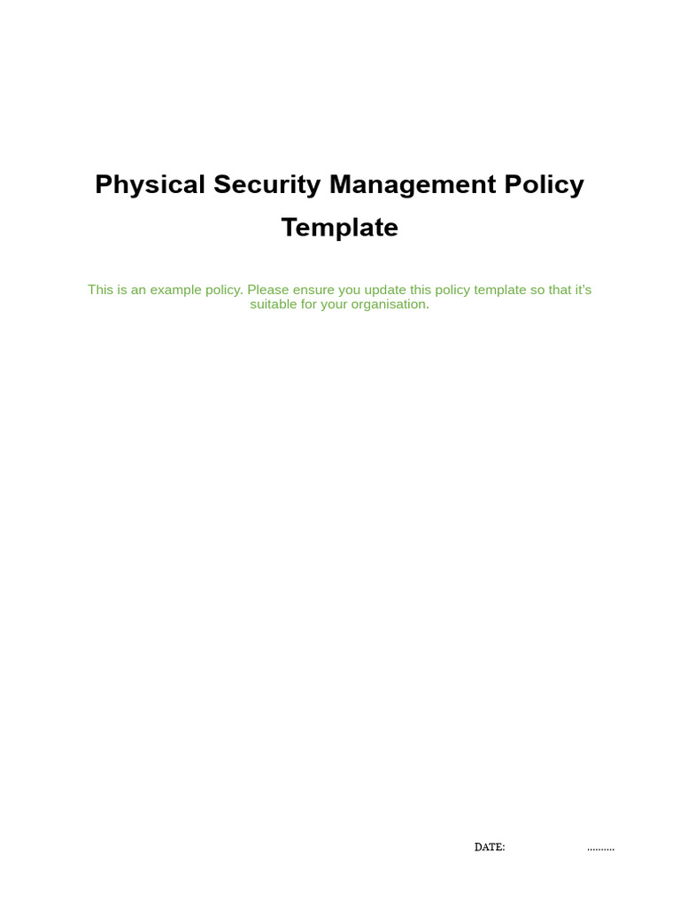 Physical Security Management Policy TEMPLATE V1 | PDF | Securities ...
