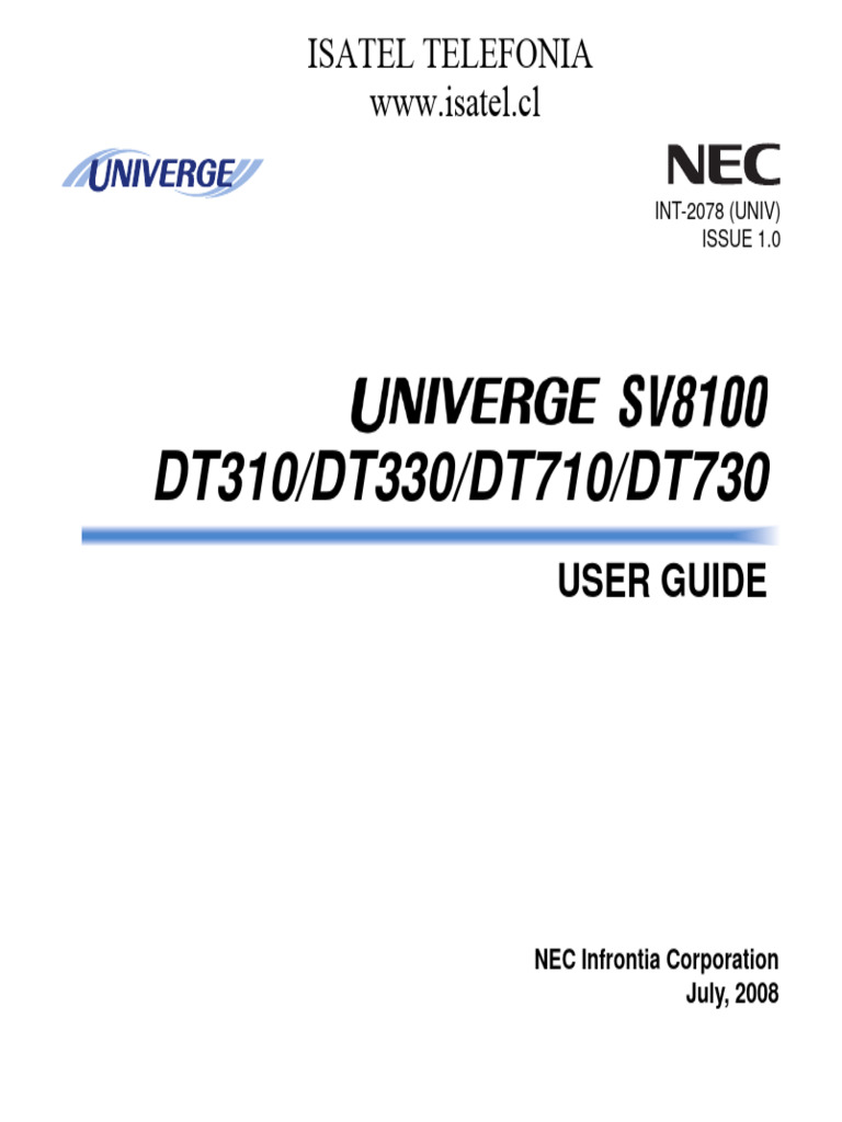 DT UserGuide SV8100 | PDF | Icon (Computing) | Menu (Computing)