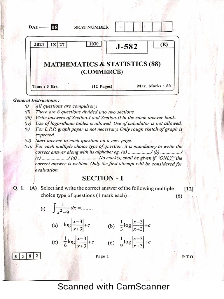Maths Commerce | PDF