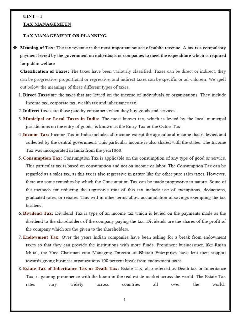 Tax Management | PDF | Taxes | Indirect Tax