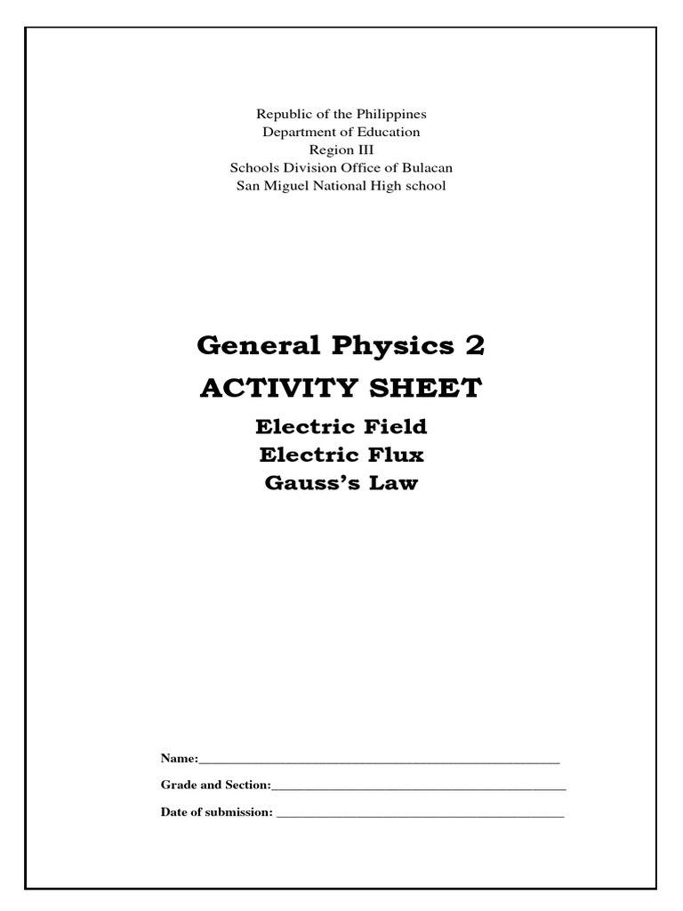 Module 3 Electric Field Electric Flux Gauss S Law Pdf Electric