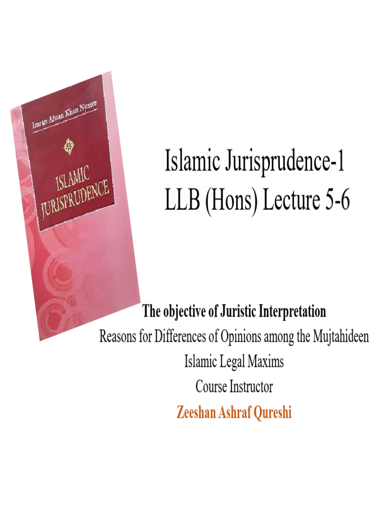 Lecture 5-6 (Juristic Interpretation and Islamic Legal Maxims) | PDF ...