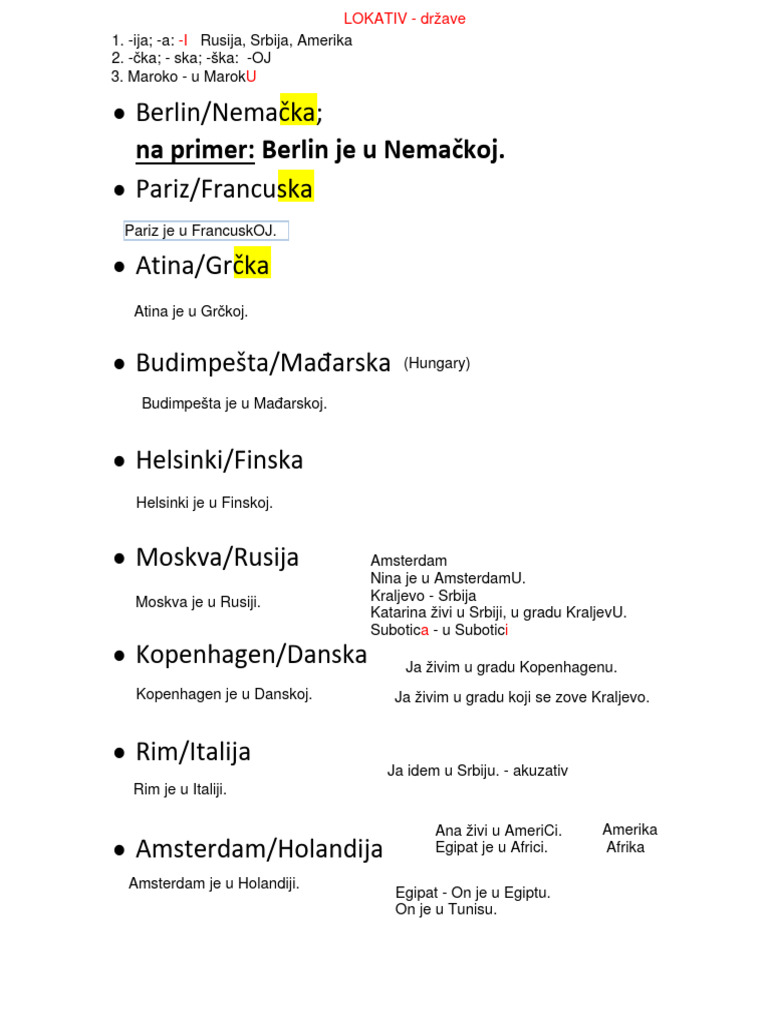 Gradovi - Države | PDF