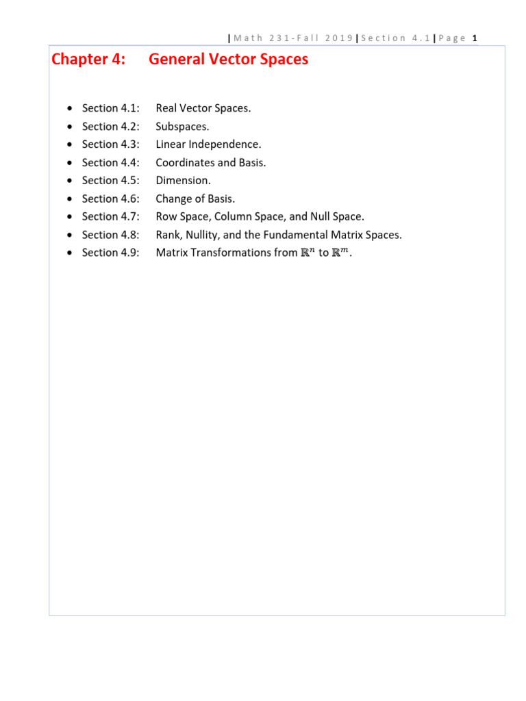 Math 231 Section 4.1 (Sol) | PDF | Vector Space | Mathematics
