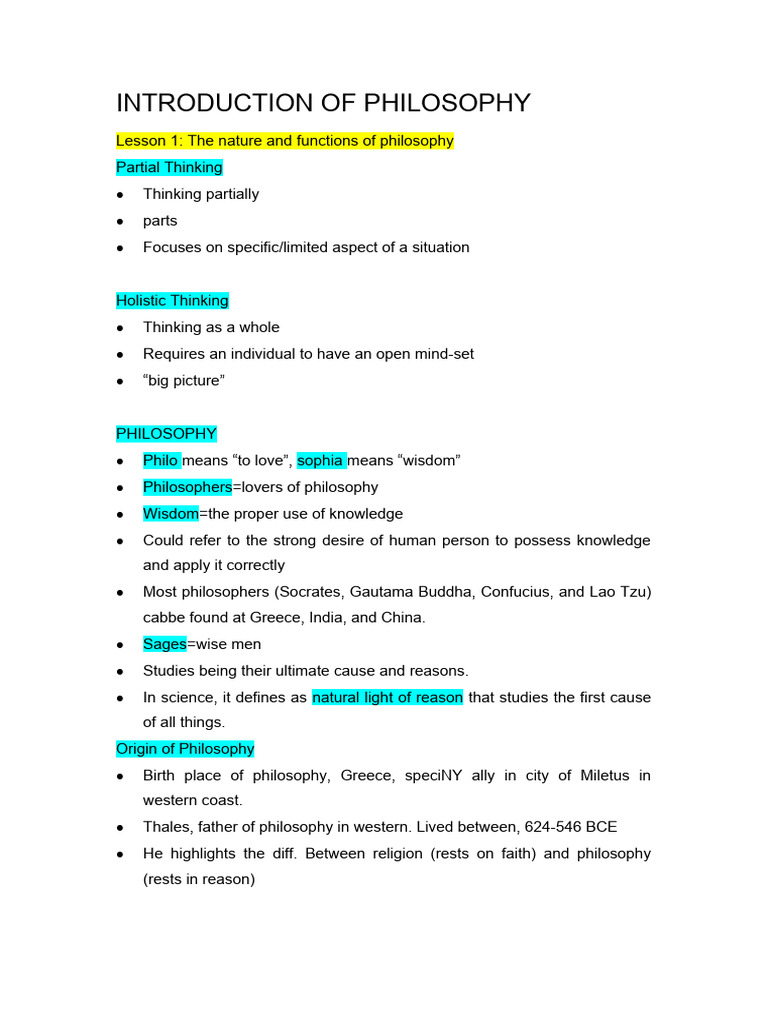Introduction of Philosophy | PDF | Knowledge | Reason