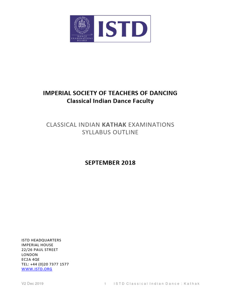 Kathak Dance Exam Guide | PDF | Dances | Teachers