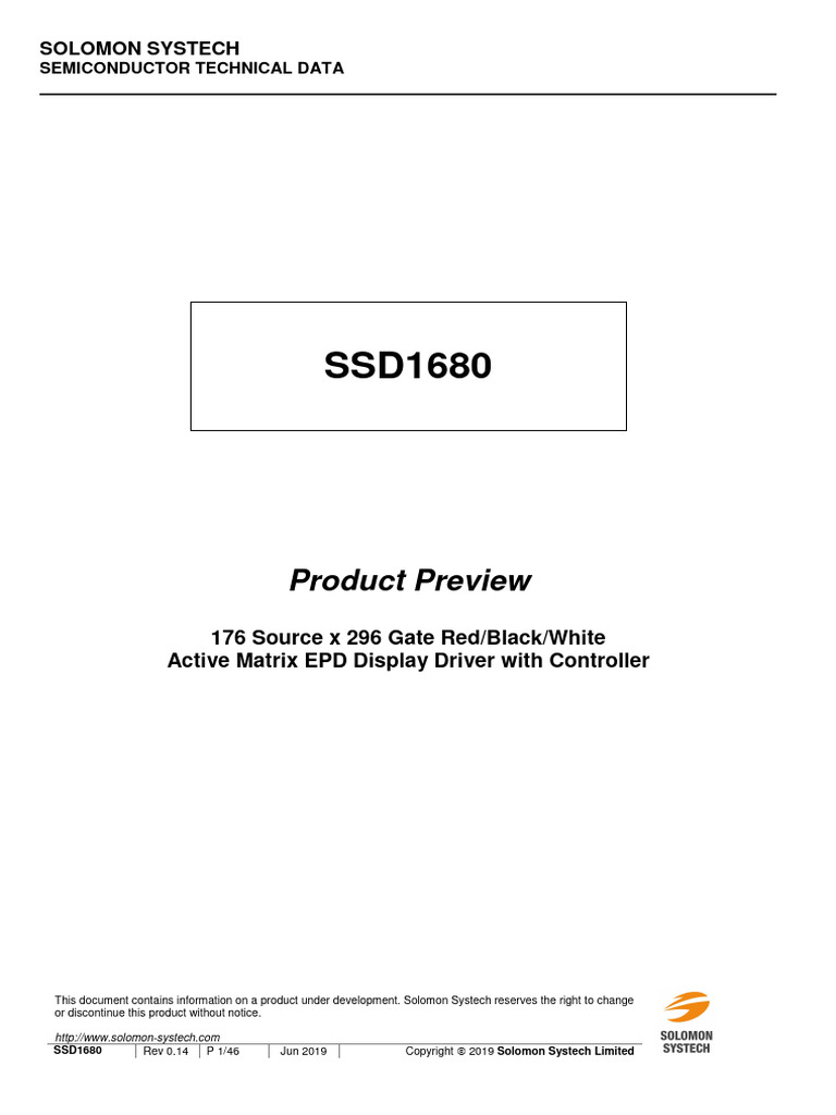 SSD 1680 | PDF | Microcontroller | Field Effect Transistor
