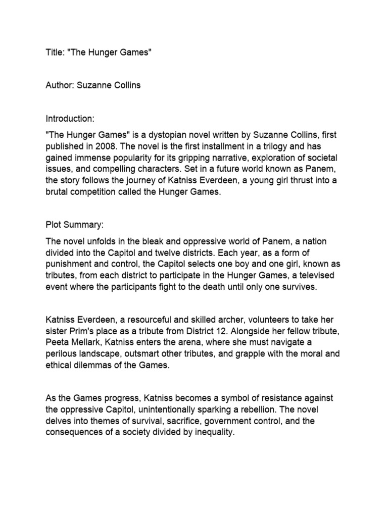 Hunger Games | PDF | The Hunger Games