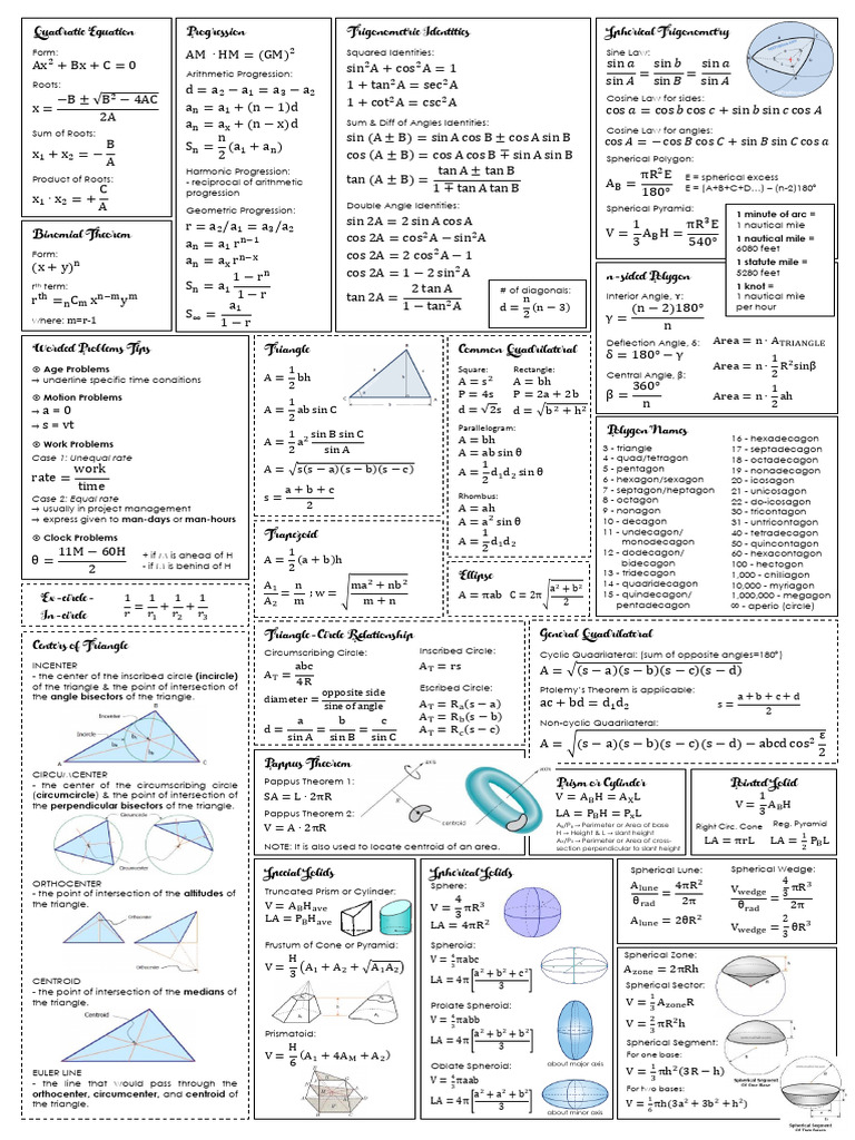 Mathematics Formula | PDF | Elementary Geometry | Euclidean Geometry