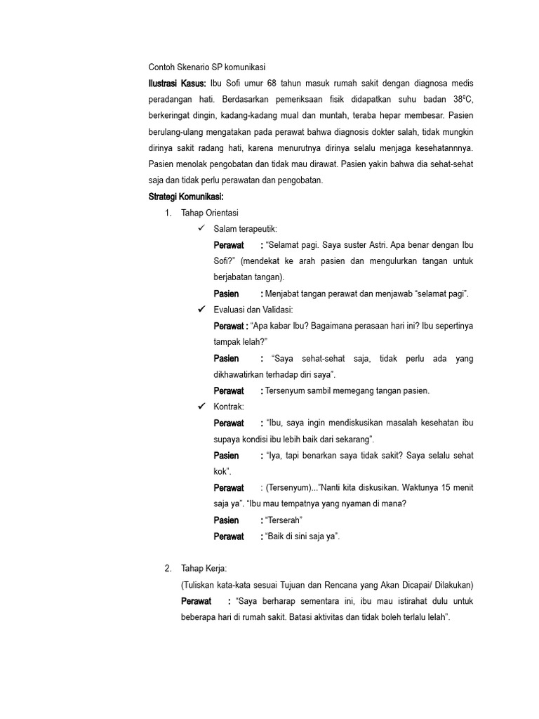 Contoh Skenario SP Komunikasi | PDF