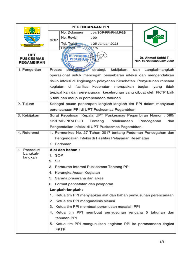 5.5.1.1.1 SOP Perencanaan PPI | PDF | Bisnis