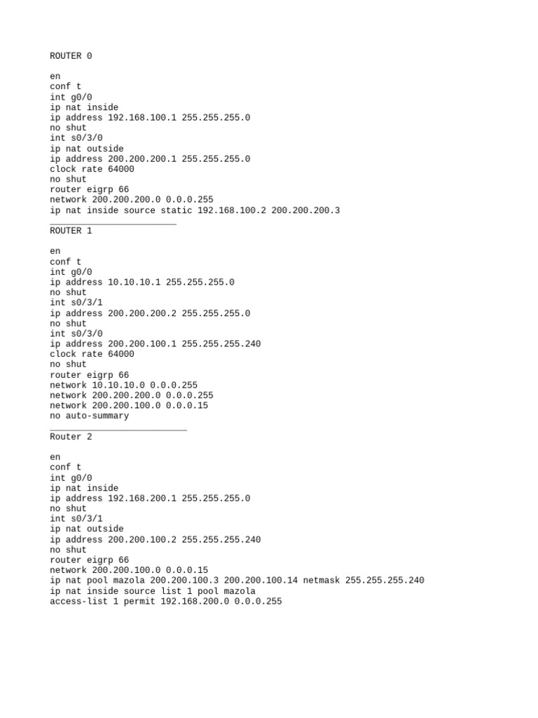 EIGRP and NAT Configuration Guide | PDF