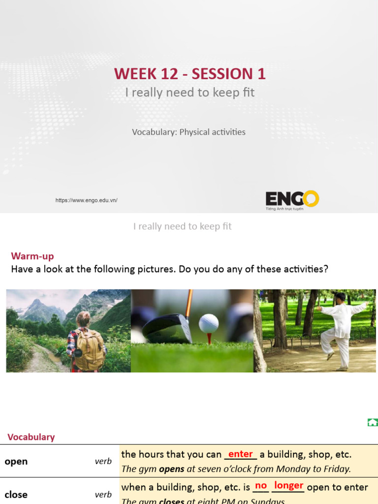 W12 S1 - I Really Need To Keep Fit | PDF | Gym | Human Communication