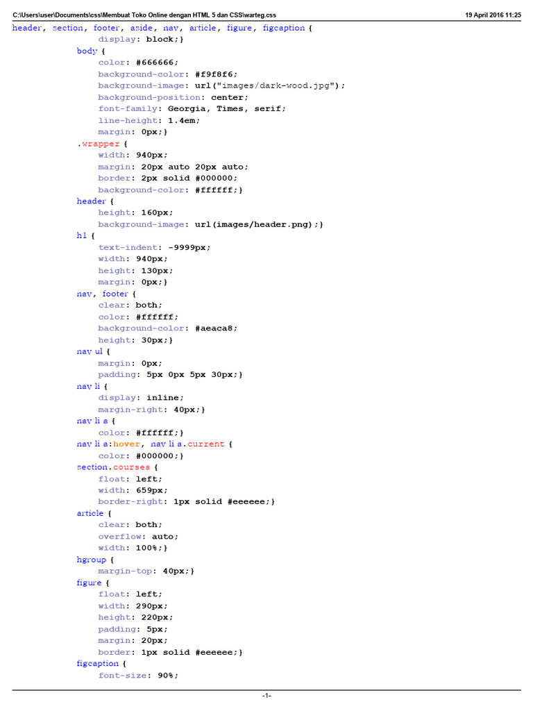 Kode Css | Download Free PDF | Html Element | Software Engineering