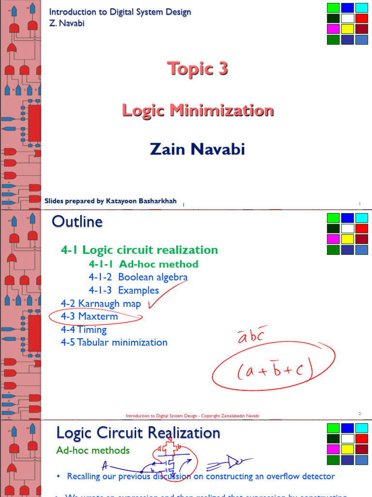 Lecture11, 12, 13-Logic Design - Logic Minimization | PDF | Boolean Algebra | Teaching Mathematics