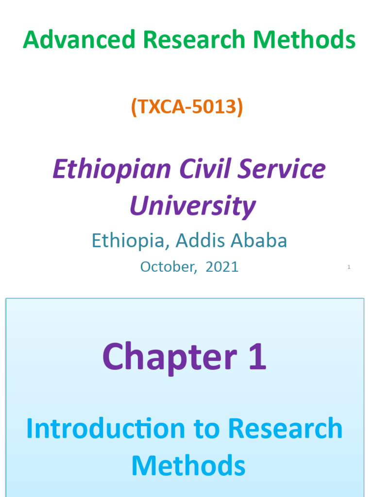 Chapter 1 Introduction To Research Methology Ver 2 Pdf Methodology